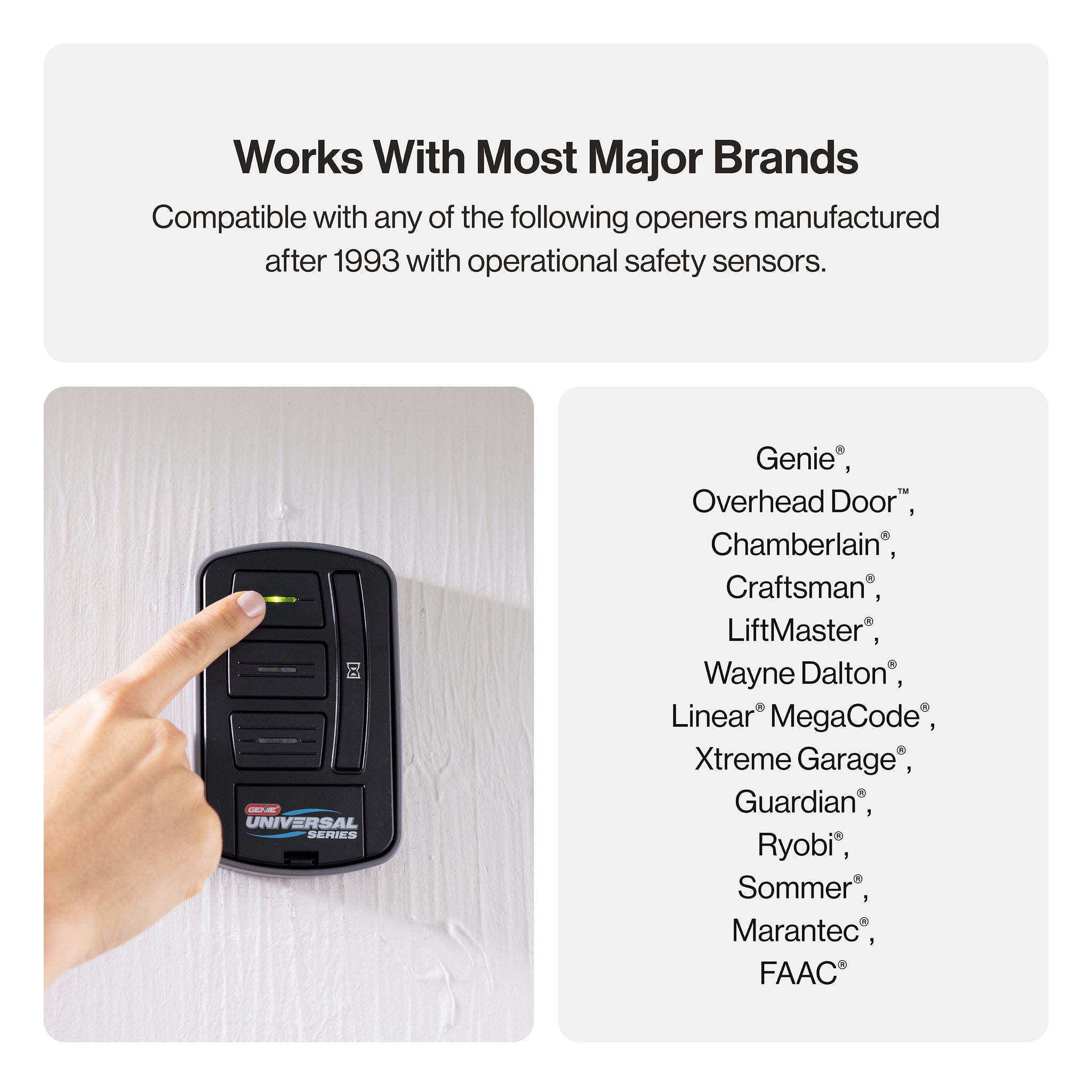 Universal Wireless Wall Console for Garage Door Openers – The Genie Company